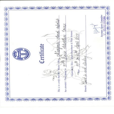 BASIC ADVENTURE COURSE CERTIFICATE | PDF