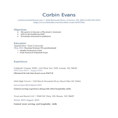 corbin evans resume | DOCX