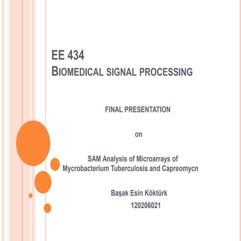 SAM Analysis of Microarrays of Mycrobacterium Tuberculosis and Capreomycn | PPTX