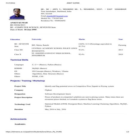 AnkitKumarResume | PDF | Computer Software and Applications | Computing