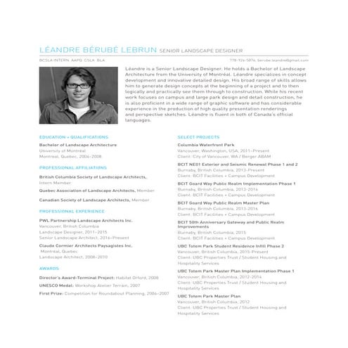 Leandre Berube LeBrun CV | PDF