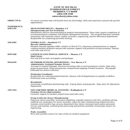 Resume-Anne 7-22-16 | PDF