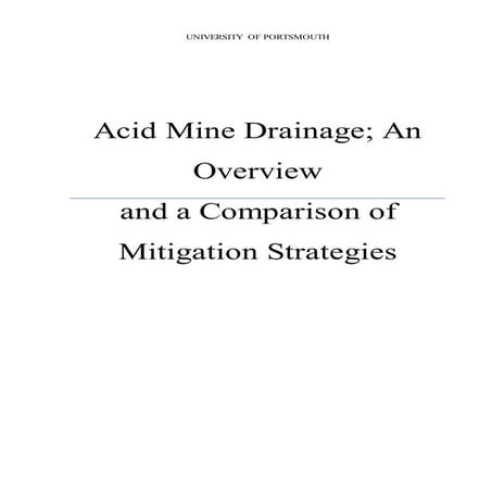 Acid Mine Drainage & its Environmental Impact | PPTX
