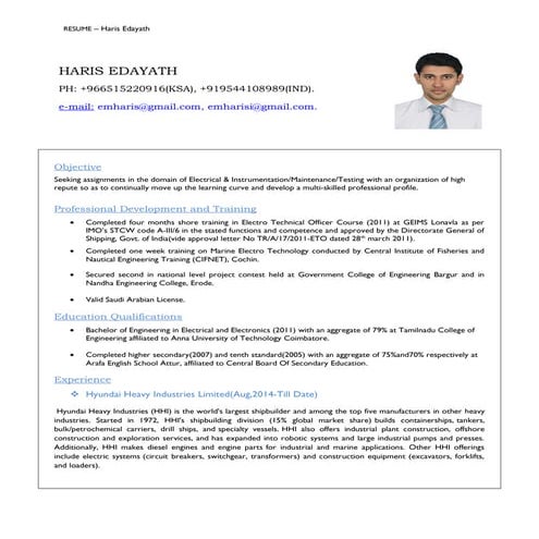 Resume atta s rao ETO | DOC