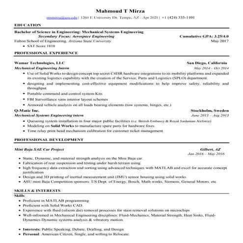 Resume(OCT 2016) 2 | PDF