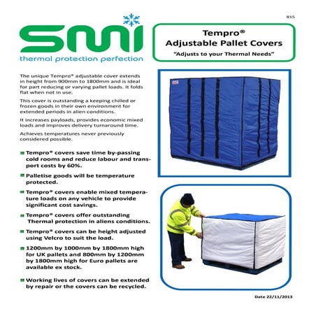 Tempro®Adjustable Pallet Covers™ | PDF