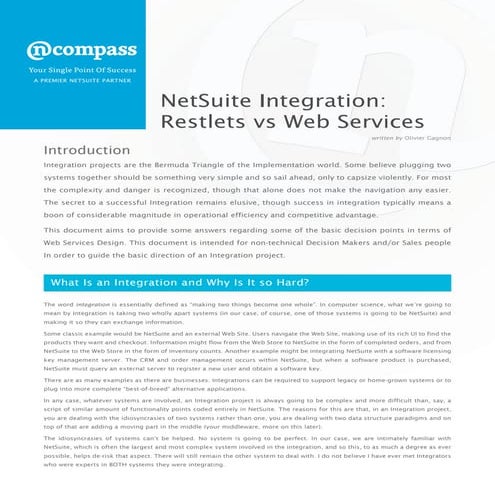 netsuite-integration-whitepaper | PDF | Web Development | Internet