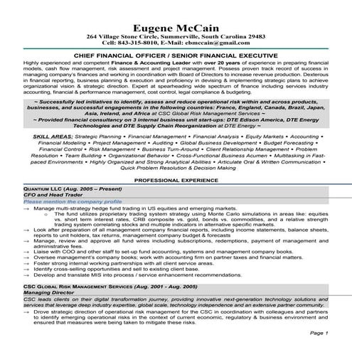 Eugene McCain Resume Drive | DOC
