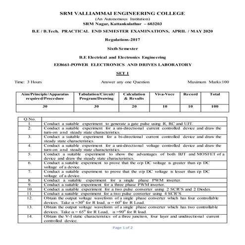 Ee8661 ped lab set-1 | DOCX