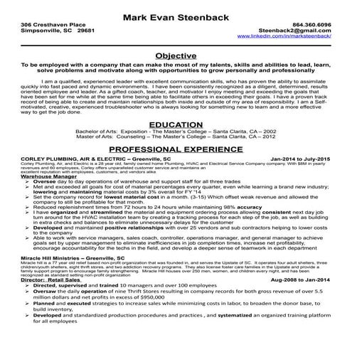 MES Resume 7-15 | PDF