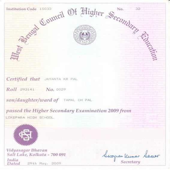 12 th class bord certificate | PDF