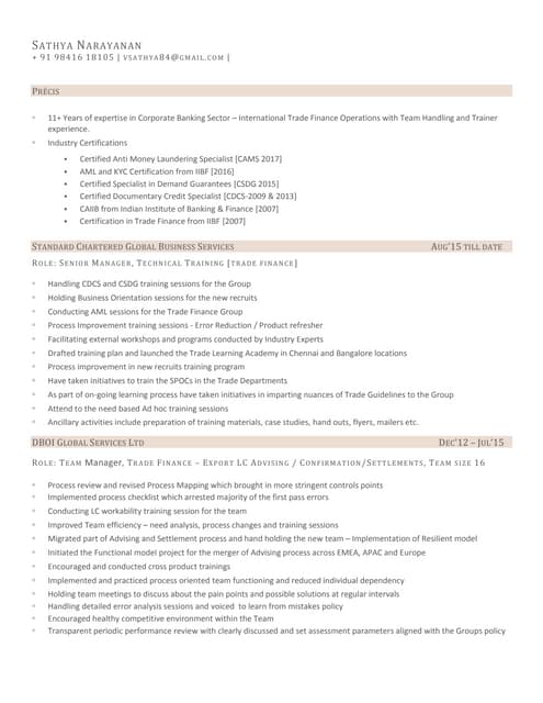 Ratish Nair-Resume | DOC | Business Banking & Finance | Business