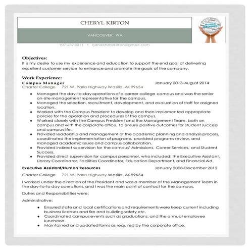 Resume Cheryl Kirton-HR2 General | DOCX