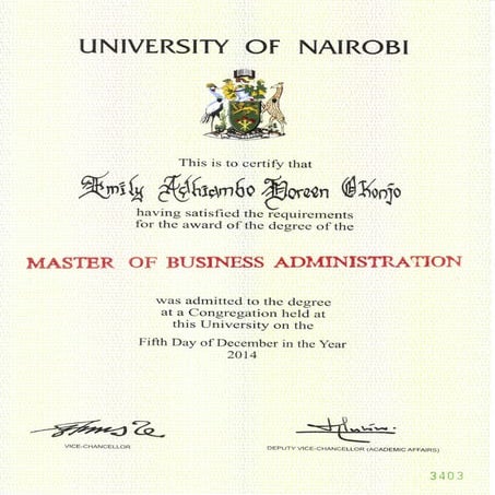 Emily_Okonjo_MBA_Certificate_Feb2015 | PDF