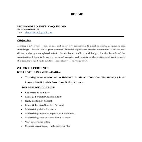Mudassar Qureshi CV | DOC
