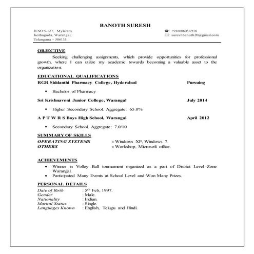 SURESH RESUME | PDF