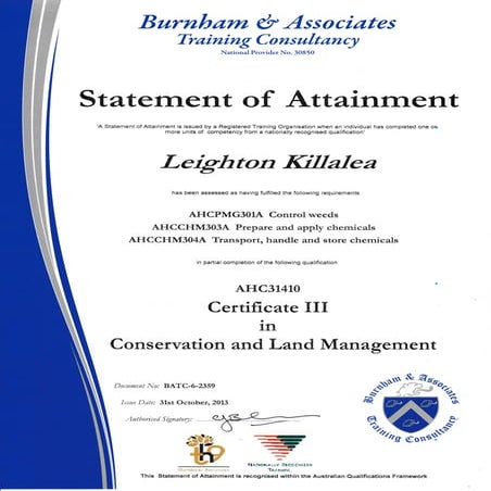 Certificate 111 in Conservation and Land Management | PDF