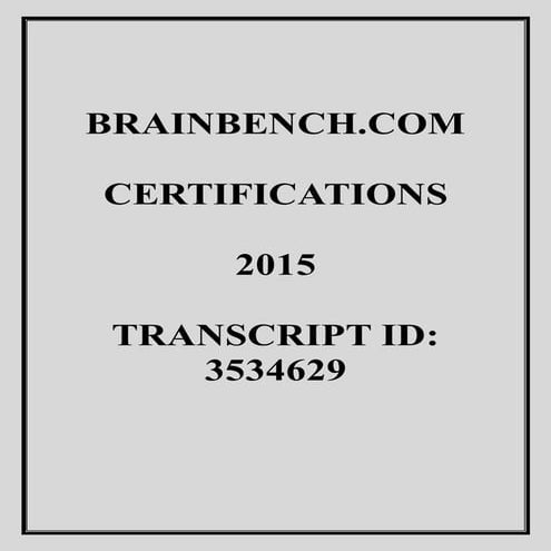 BRAINBENCH CERTS 2015 | DOCX | Standardized Testing | Educational ...