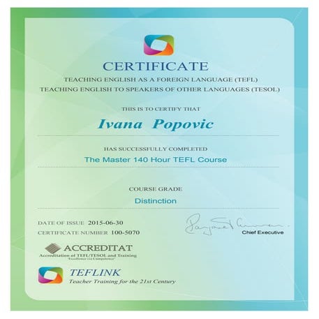 TeflCertificate | PDF