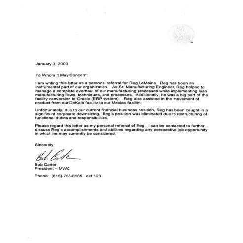 Letter of Recommendation from CEO | PDF