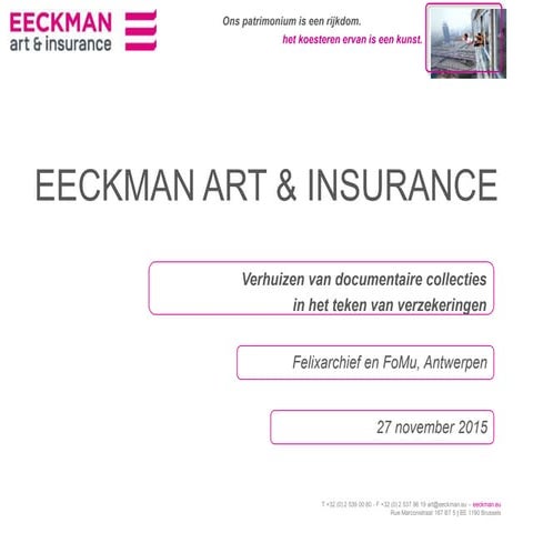 Verhuizen van documentaire collecties, 27 november 2015. Eeckman Art ...