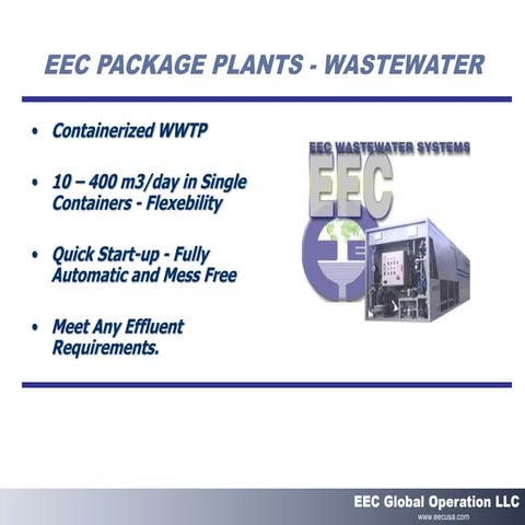 Eec package plants-wastewater-ii | PPT | Business | Business and Finance