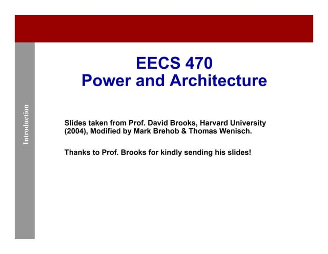 Eecs 470 Power And Architecture Lecturepdf 9987