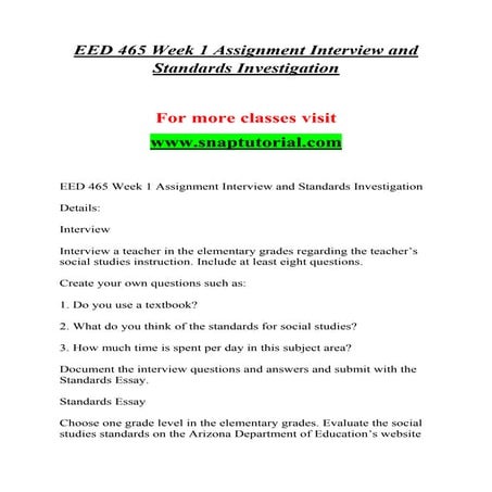 EED 465 Exceptional Education / snaptutorial.com