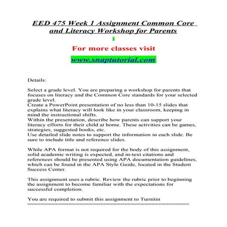 Eed 475 Enhance teaching-snaptutorial.com