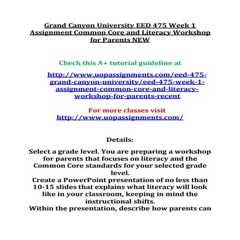 EED 475 Entire Course NEW | PDF