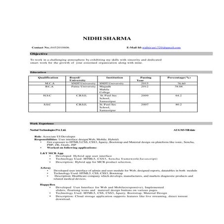 Nidhi Sharma Resume(6) | PDF