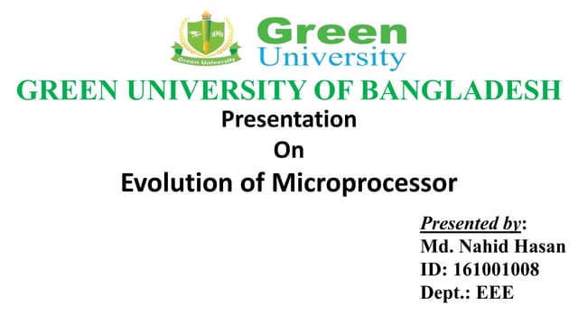 Evolution Of Microprocessor Pptx