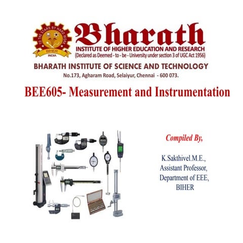 EEE- BEE605 - Measurement and Instrumentation- Mr. K. Sakthivel.pptx