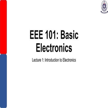 Basic electronics for all level 100 students of computer science ...
