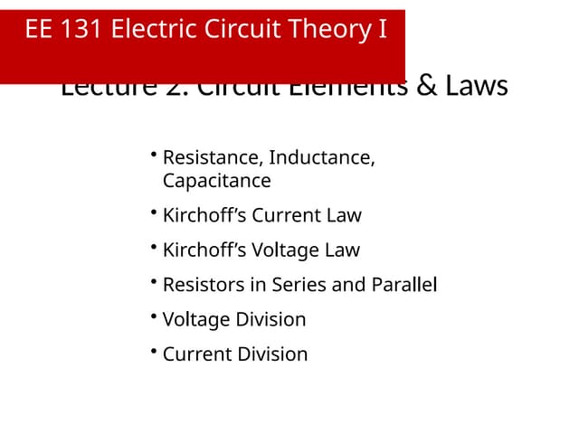 Unit 1_KVL and KCL theorems electrical students | PPTX