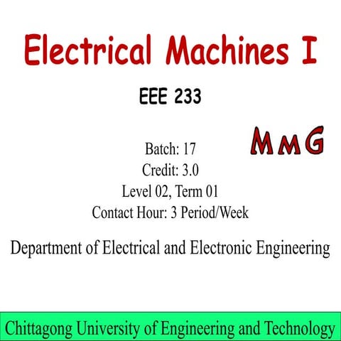 Electrical machine 1 slide EEE 233 | PPTX