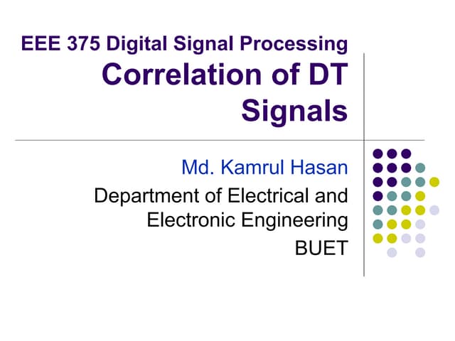 5. convolution and correlation of discrete time signals | PPTX