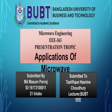 Applications Of Microwave | PPTX