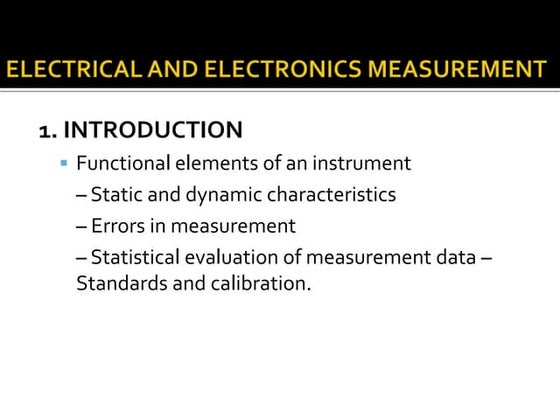 Static and Dynamic characteristics of Measuring Instrument | PPT