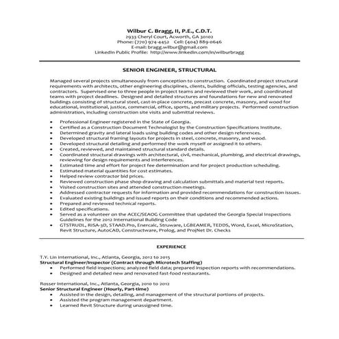WCBragg PE resume | PDF