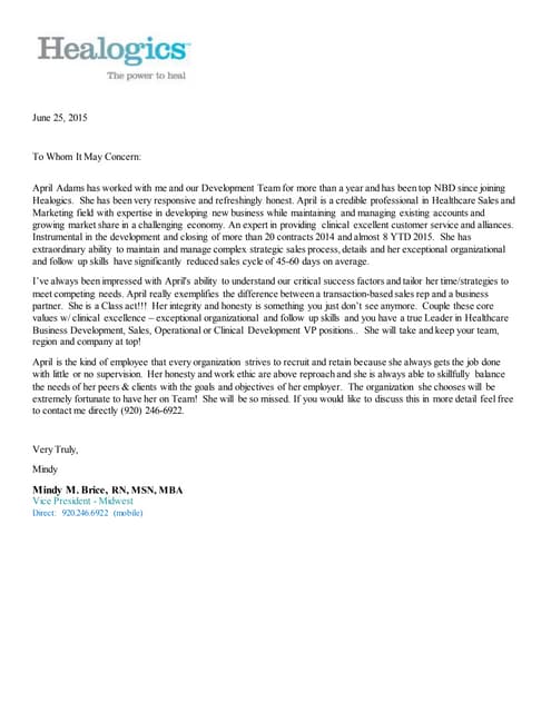 Letter of Recommendation from Babbett | PDF