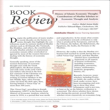 Chachi-History of Islamic Economic Thought-IRTIKR 5-2 | PDF