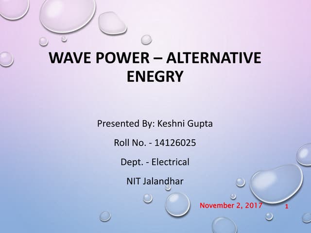 wave power & wave energy | PPTX