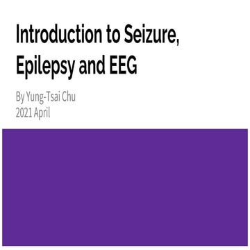 Introduction to seizure, epilepsy and EEG | PDF
