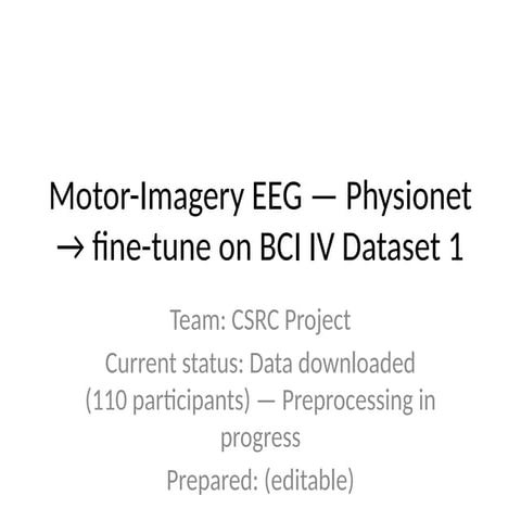 Motor-Imagery EEG Analysis and Modeling Using Physionet and BCI IV ...