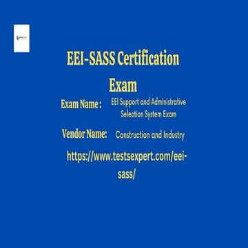 EEI-SASS Certification Exam Prepare for Success in Substation ...