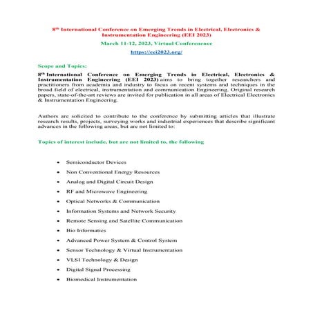 8th International Conference on Emerging Trends in Electrical ...