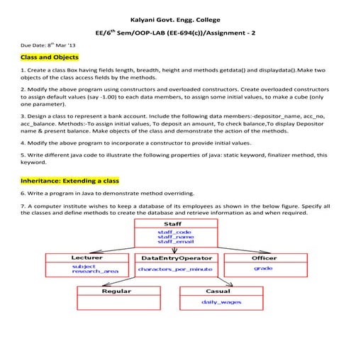 Ee java lab assignment 2 | PDF | Programming Languages | Computing