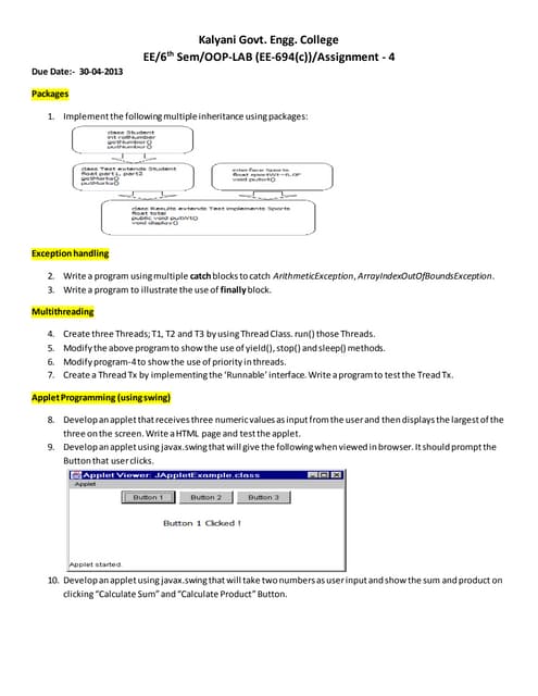 Ee java lab assignment 4 | DOCX Ee java lab assignment 4 | DOCX