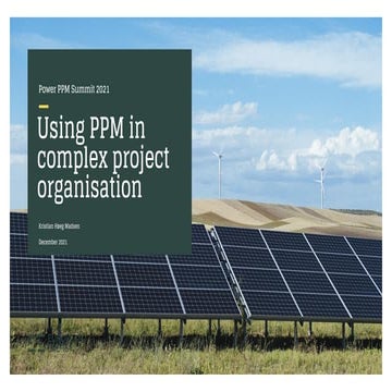 Using PPM in complex project organisation | PDF | Power and Energy ...